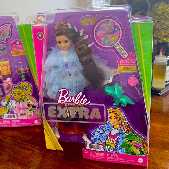 Barbie | Toys | Barbie Extra Doll 9 In Blue Ruffled Jacket With Pet ...